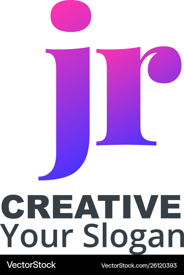 Initial letter jr lowercase design logo template Vector Image