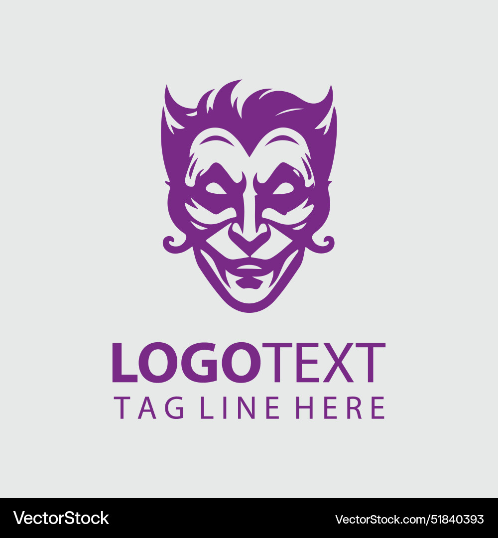 Joker mask logo Royalty Free Vector Image - VectorStock