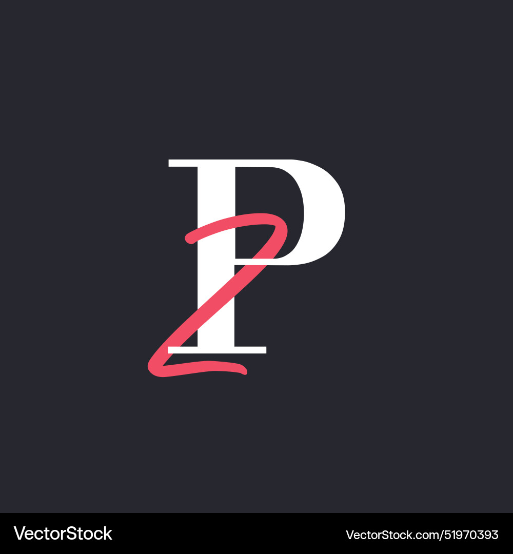 Letter pz logo perfectly blended initials Vector Image