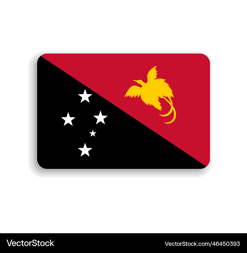 Rounded rectangle flag of papua new guinea Vector Image