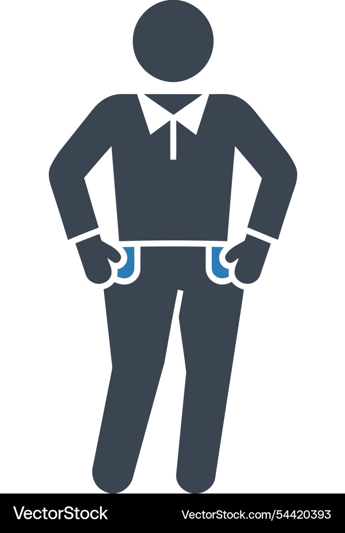 Standing person holding pockets icon Royalty Free Vector