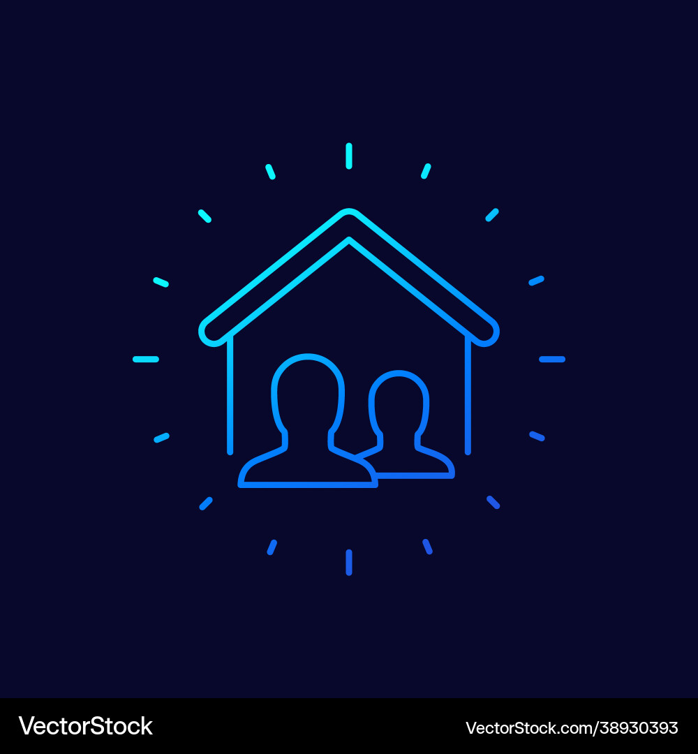 Tenants house residents line icon Royalty Free Vector Image