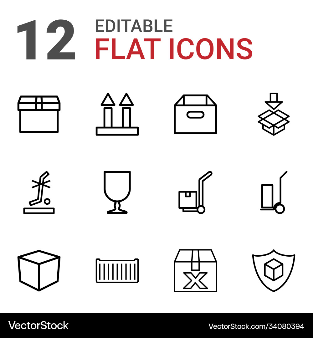 12 cardboard icons Royalty Free Vector Image - VectorStock
