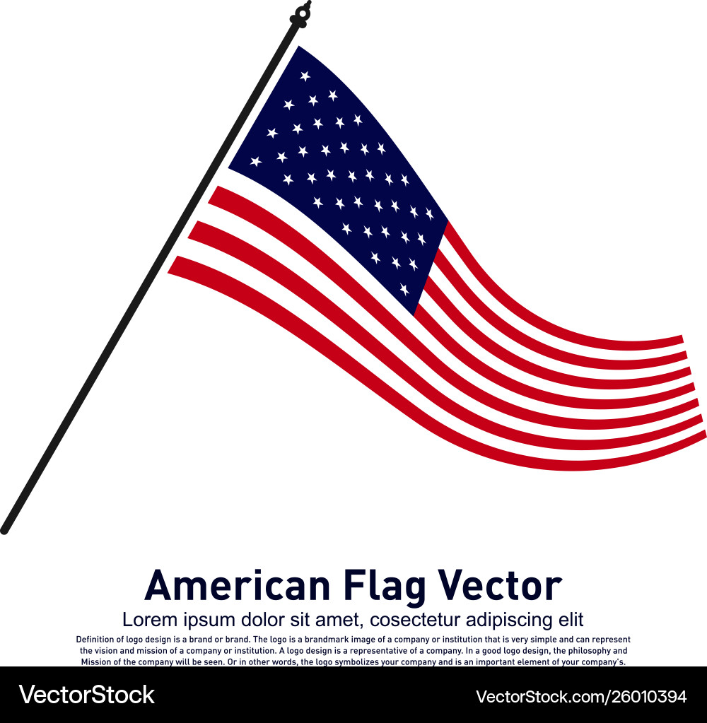 American flag design template icon symbol Vector Image