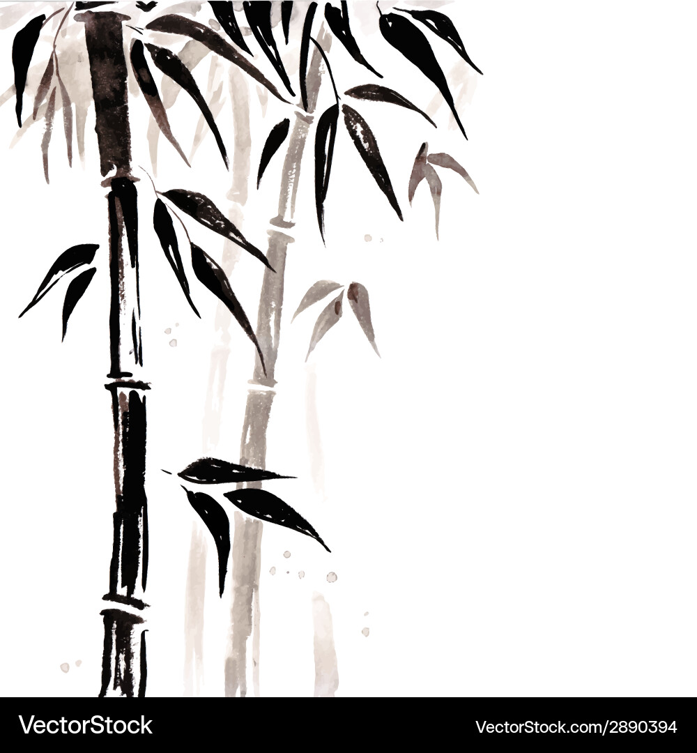 Bamboo in chinese style Royalty Free Vector Image