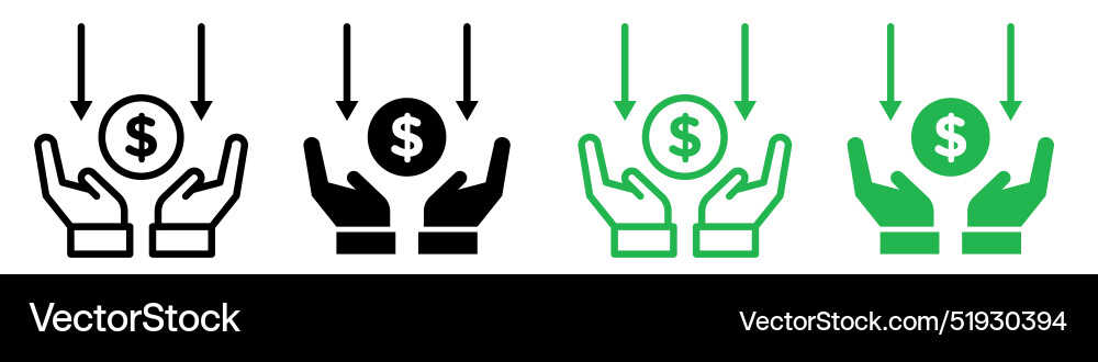 Borrower icon logo set Royalty Free Vector Image