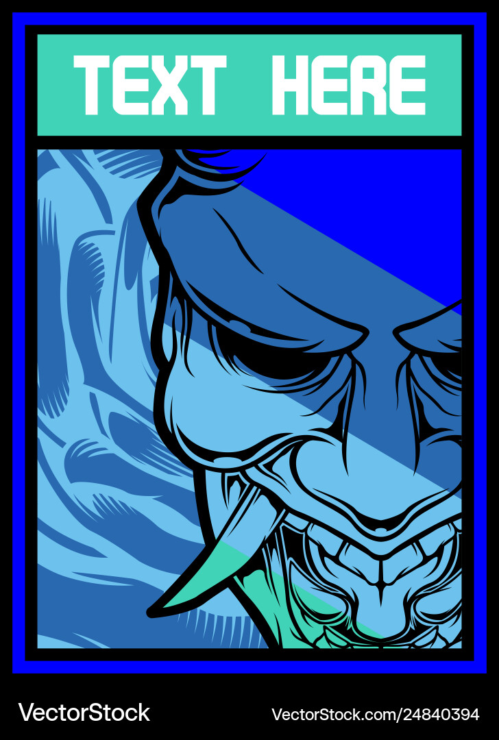 Demon blue hand drawing Royalty Free Vector Image