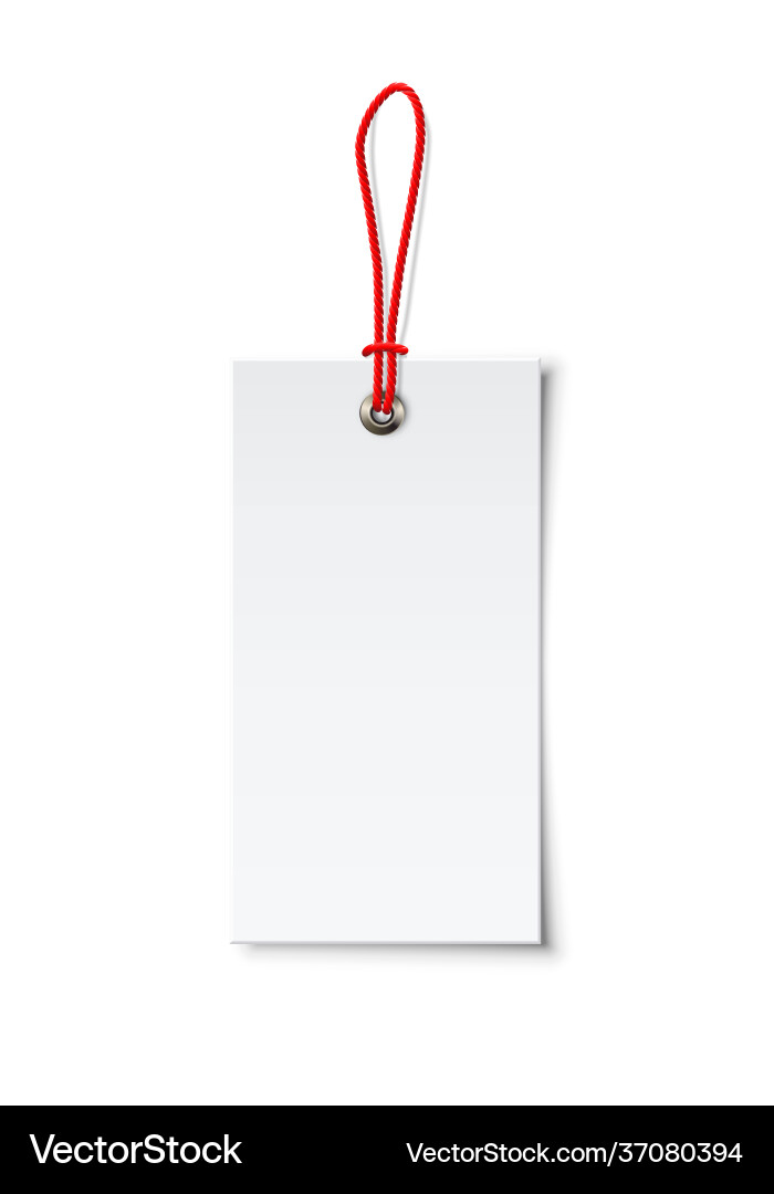 Empty paper clothing label with metallic rivet Vector Image