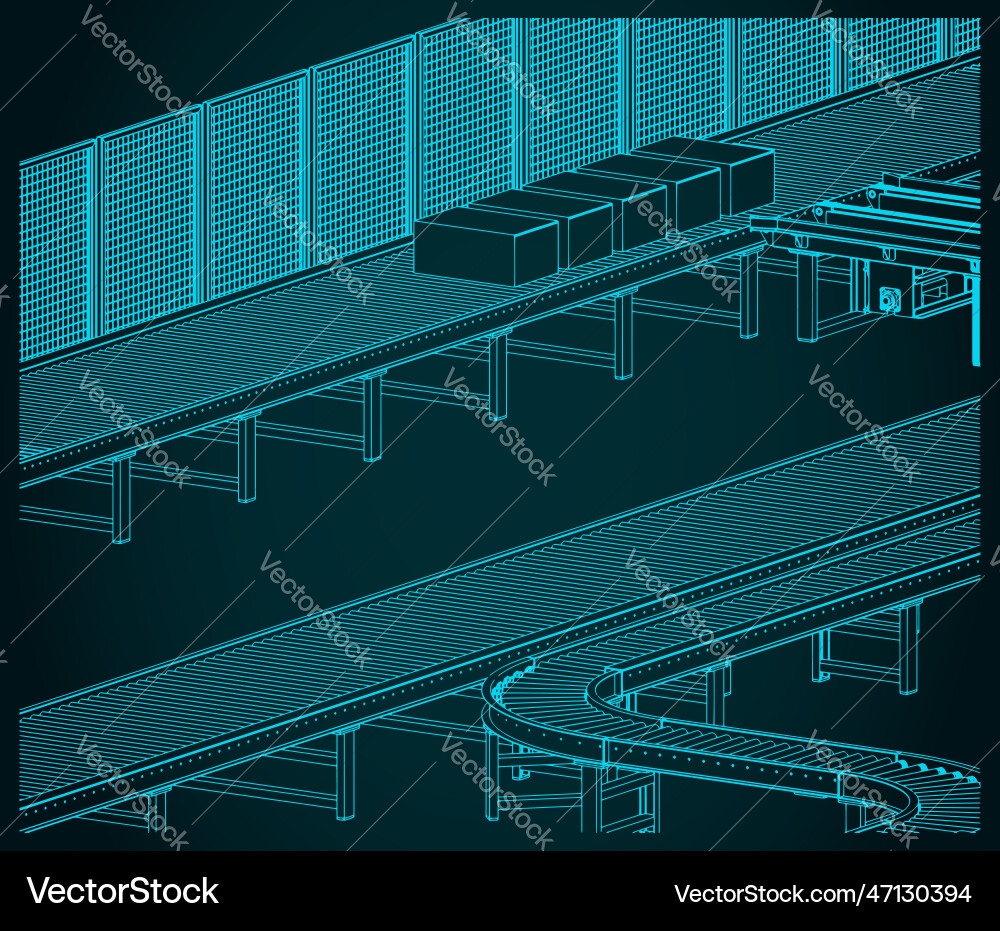 Factory conveyors Royalty Free Vector Image - VectorStock