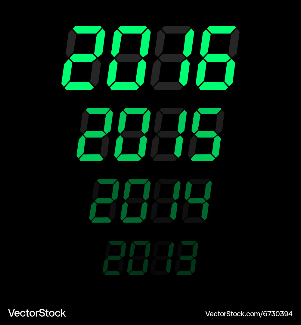 Green digital years time icon Royalty Free Vector Image