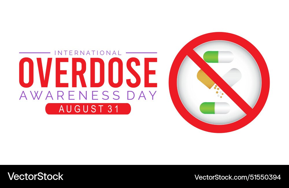 International overdose awareness day Royalty Free Vector