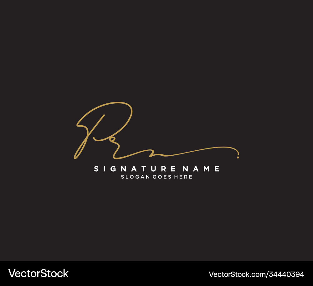 Letter pr signature logo template Royalty Free Vector Image