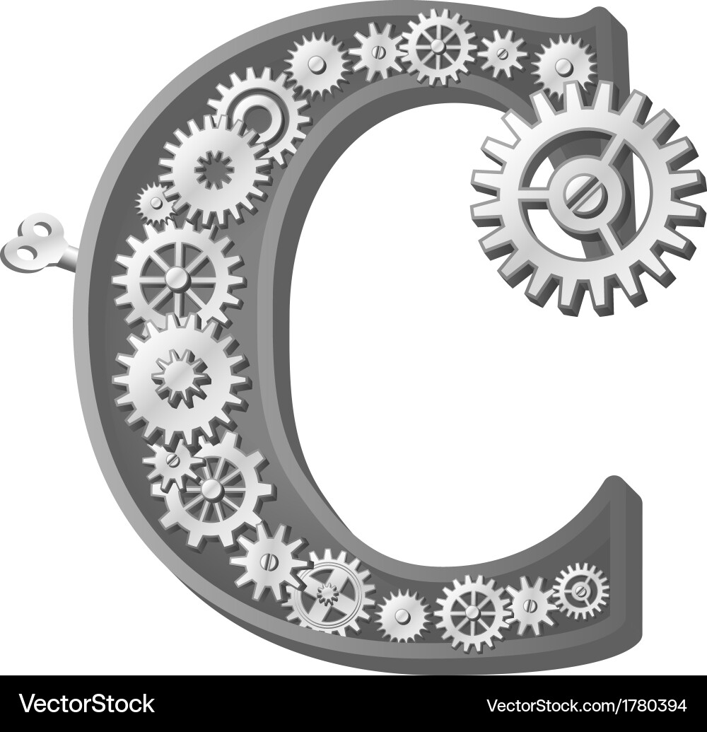 Mechanical alphabet Royalty Free Vector Image - VectorStock