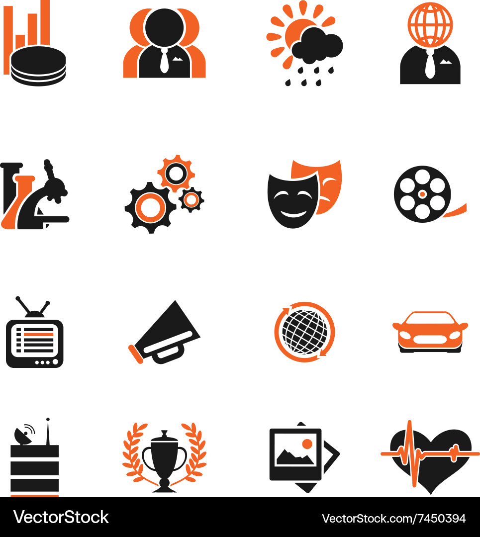 Media icon set Royalty Free Vector Image - VectorStock