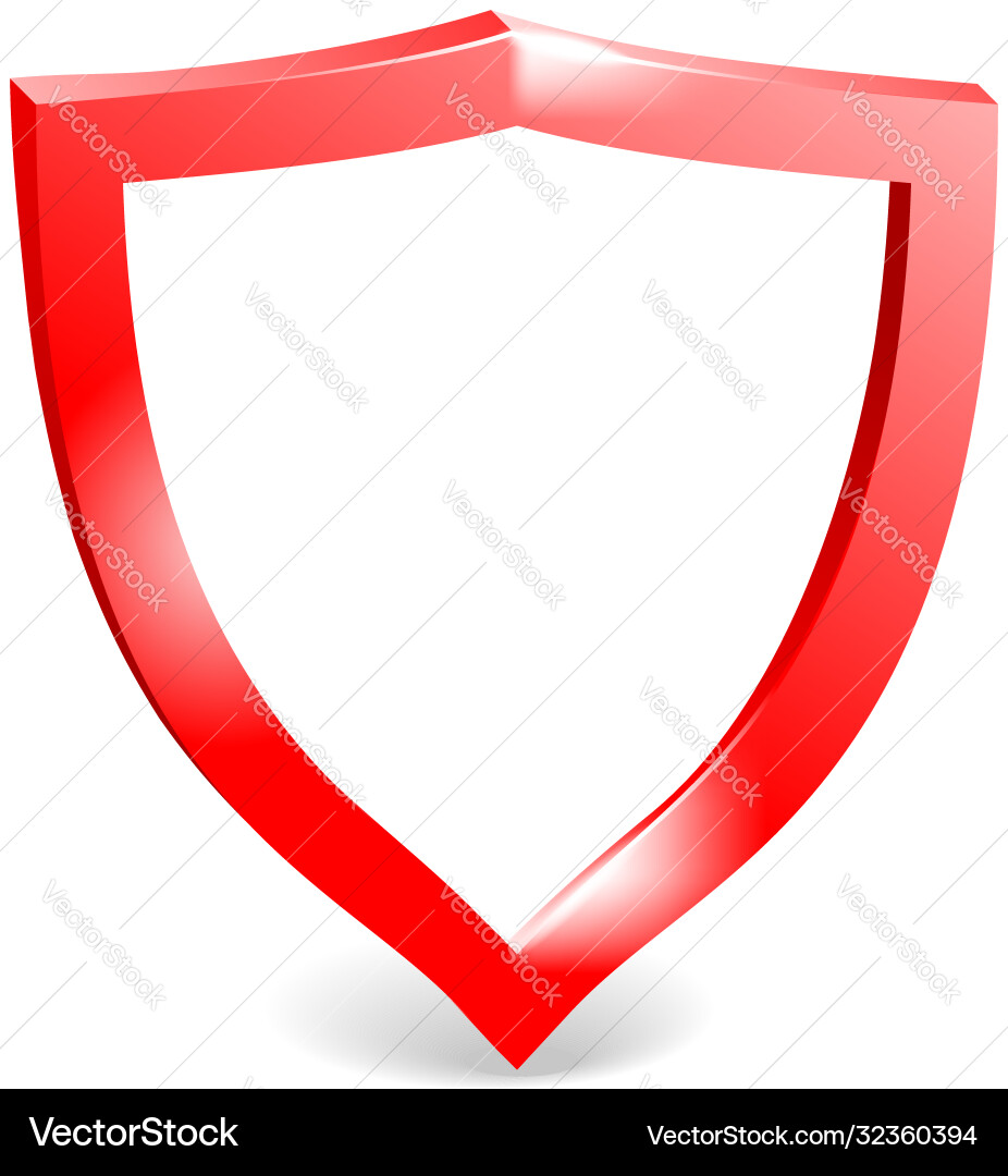 Shield sign template - 3d realistic protection Vector Image