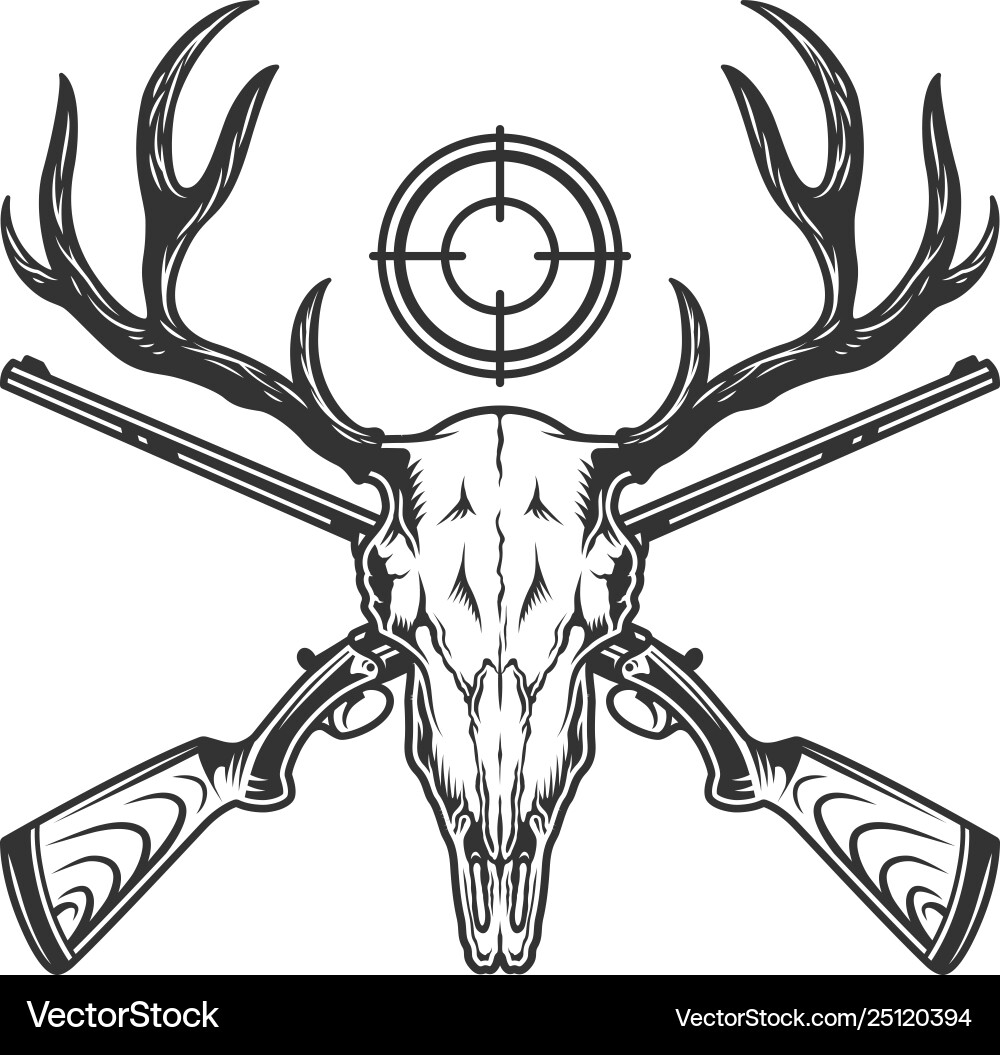 Vintage monochrome hunting template Royalty Free Vector