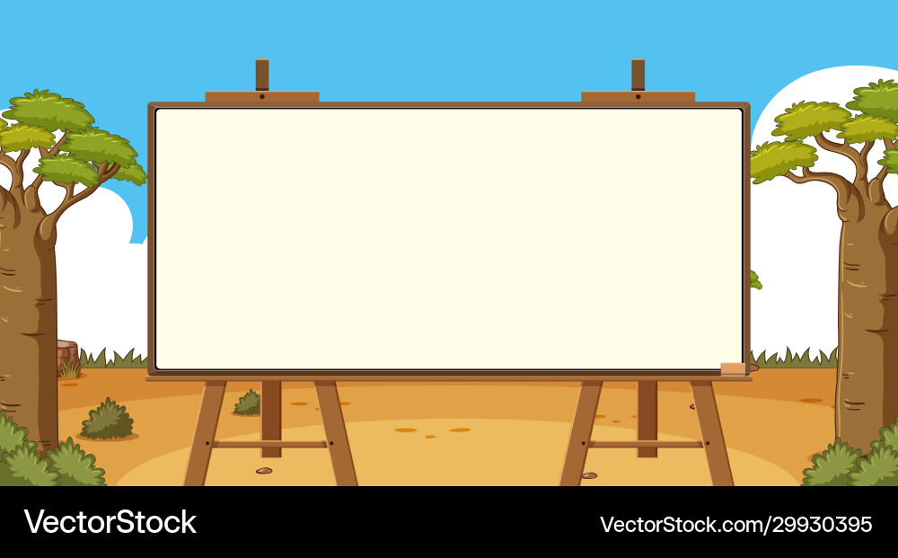 Board template with nature theme background Vector Image