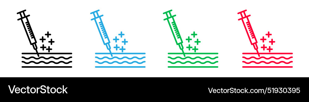 Botox injection icon logo set Royalty Free Vector Image