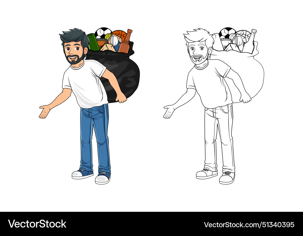 Cartoon character and trash design Royalty Free Vector Image