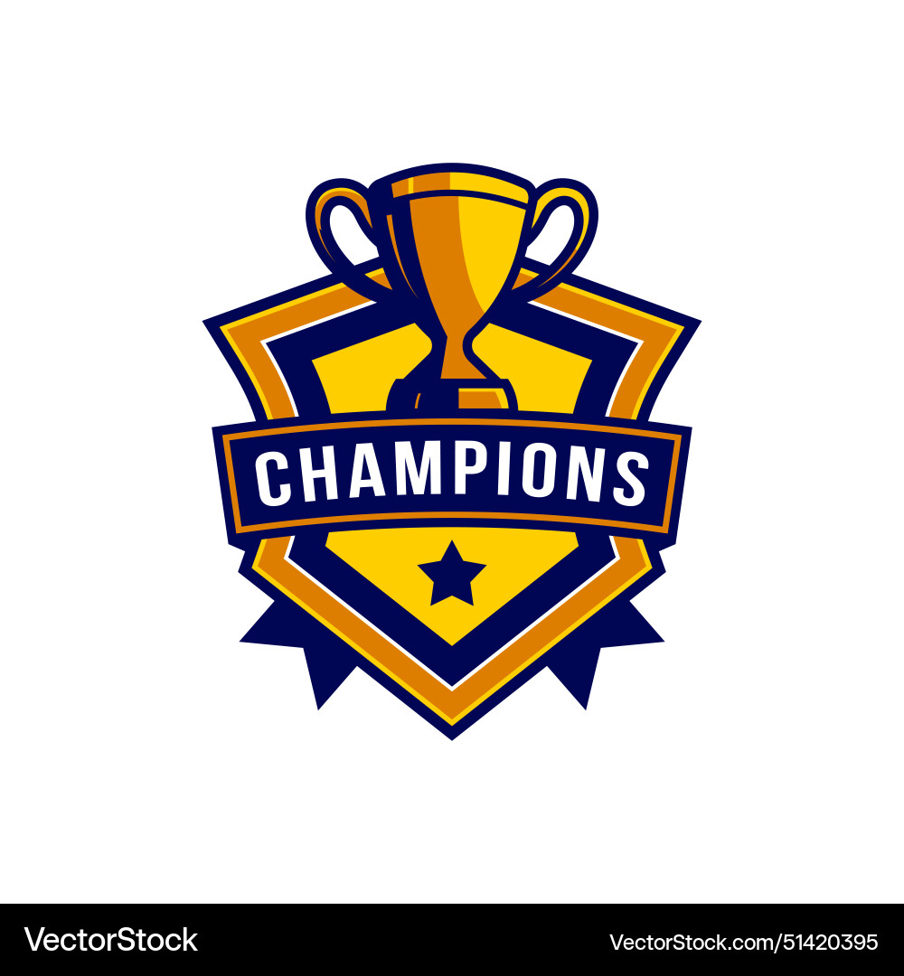 Champion logo badge template Royalty Free Vector Image