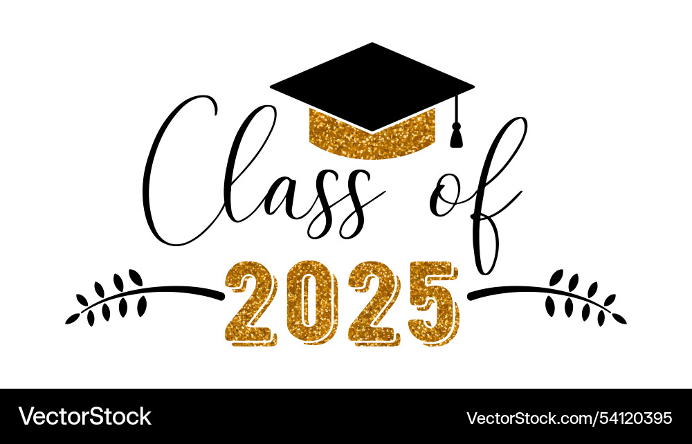 Class of 2025 graduation congratulations Vector Image