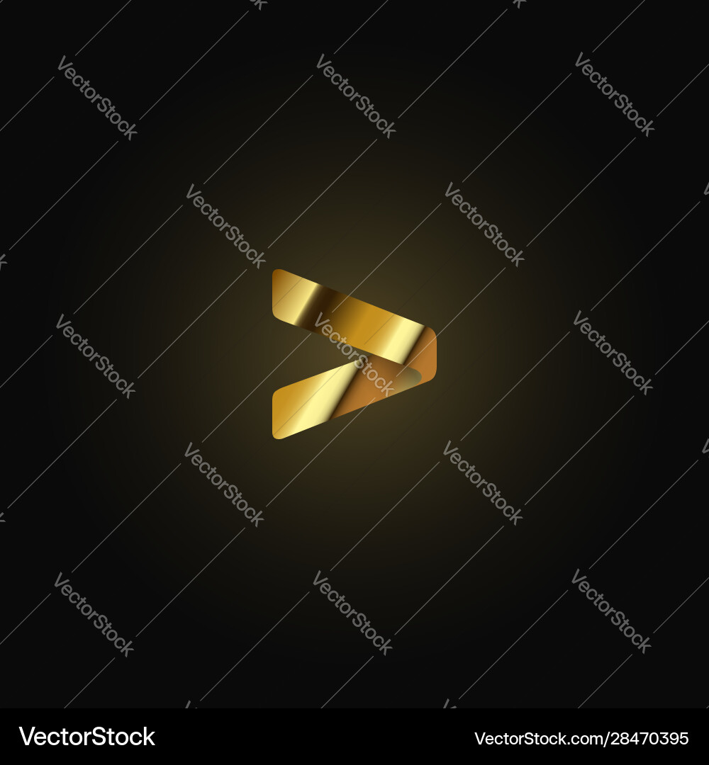 Gold paper folded character from a typeset Vector Image