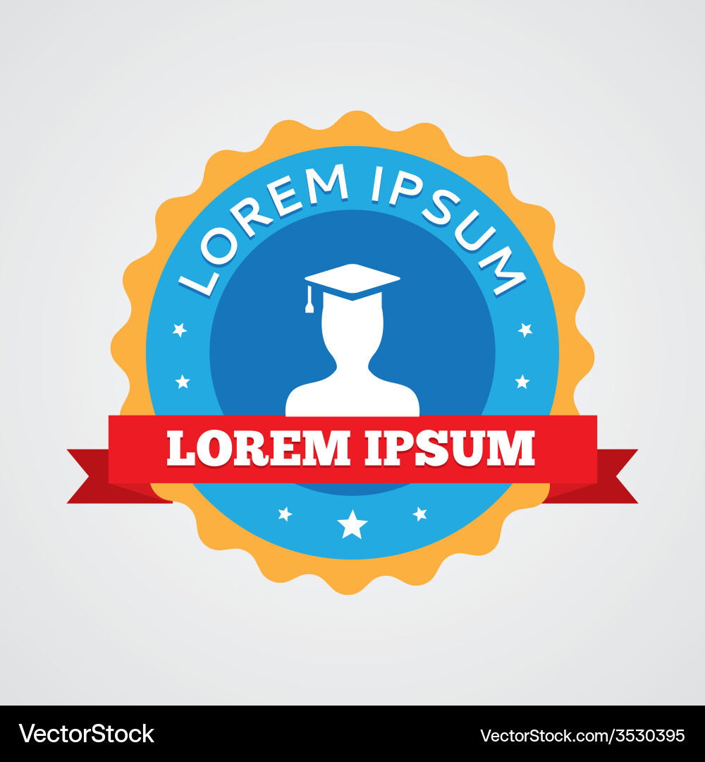 Graduate student vintage badge label icon Vector Image