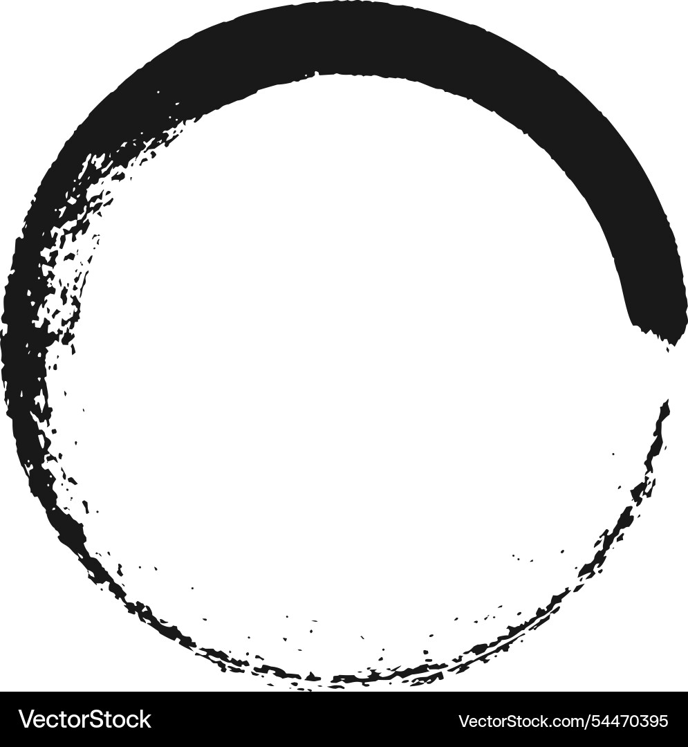 Hand drawn black enso zen circle is creating Vector Image