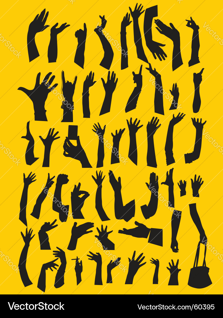 Human Hands Silhouette Royalty Free Vector Image