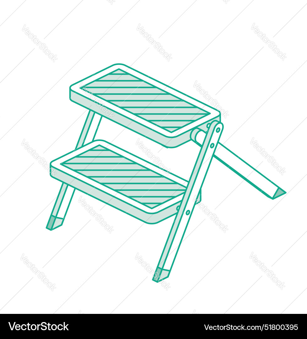 Isometric ladder metallic household steps Vector Image