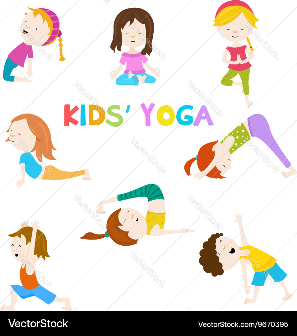 Kids yoga Royalty Free Vector Image - VectorStock