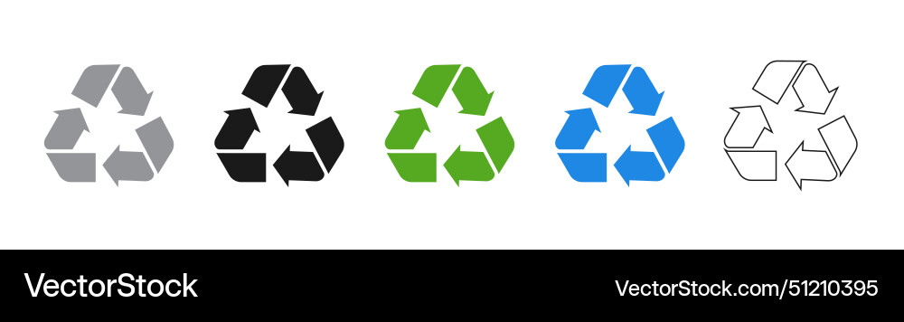 Recycling icons recycle logo symbol Royalty Free Vector