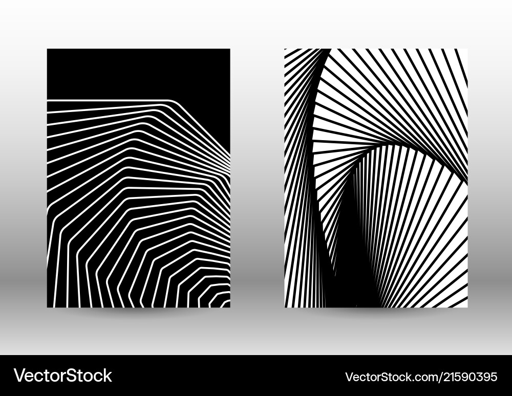Set of abstract patterns with distorted lines Vector Image