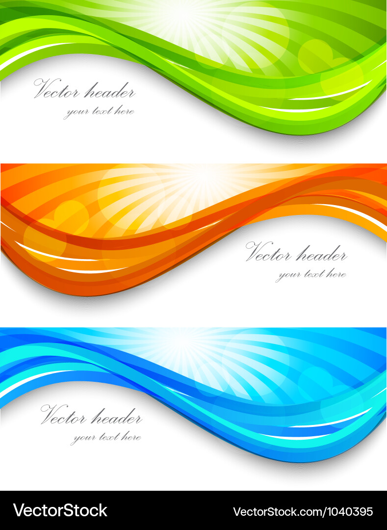 Set of wavy banners Royalty Free Vector Image - VectorStock