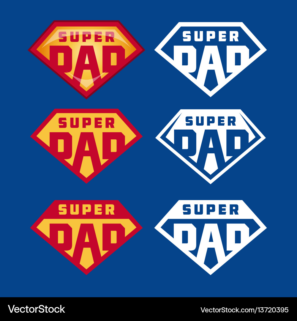 Super Dad Labels & Emblems Royalty Free Vector Image