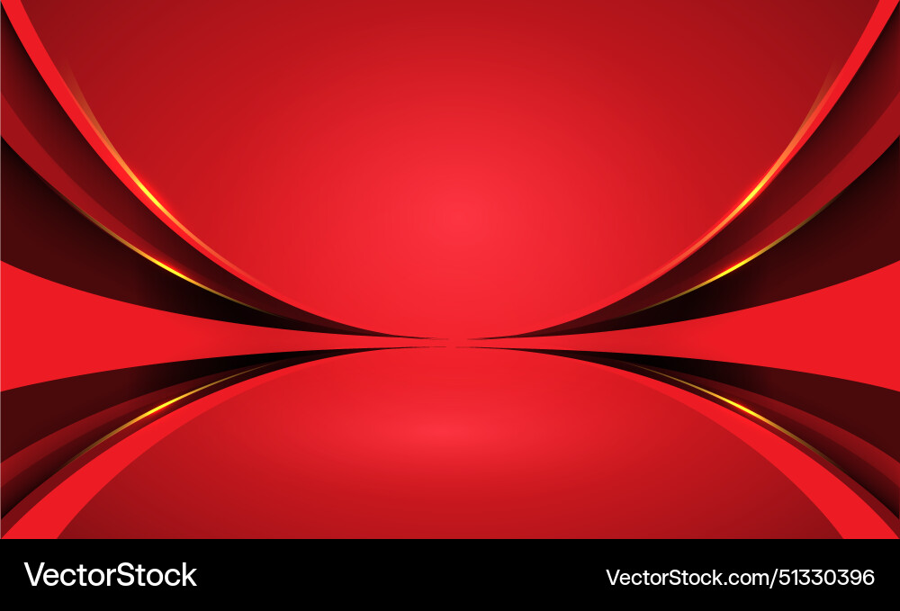 Abstract luxury red gold line curve black shadow Vector Image