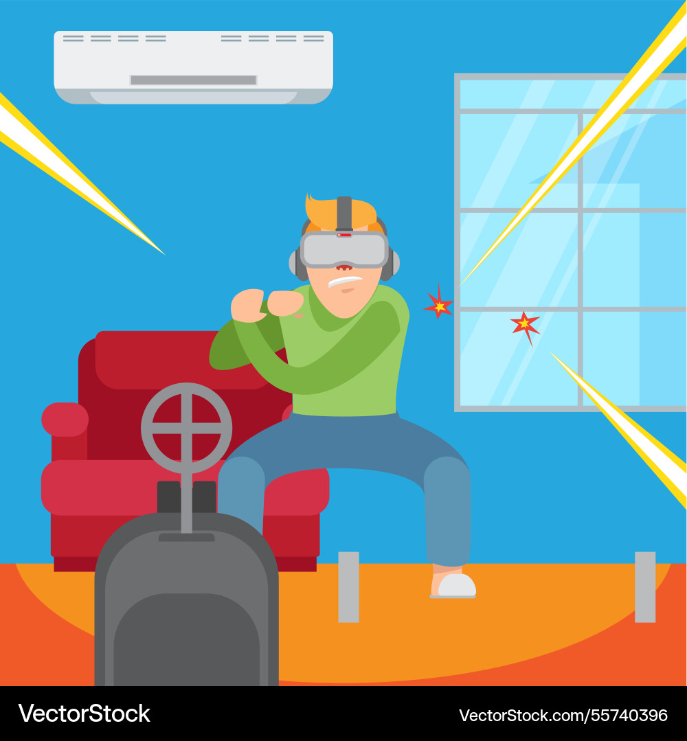 Augmented reality background in flat style Vector Image