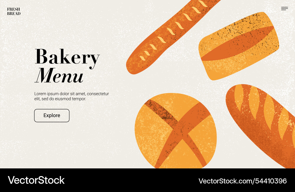 Bakery bread background baked loaf Royalty Free Vector Image