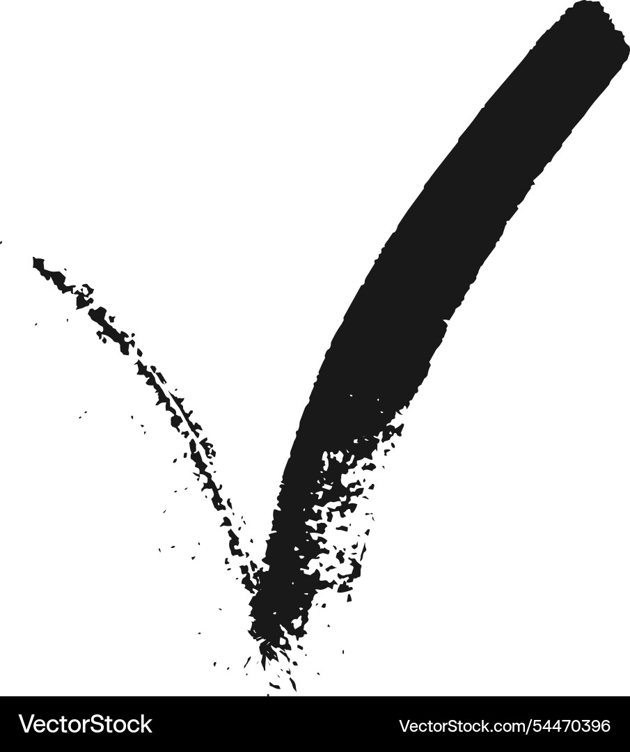 Bold black check mark on a white background Vector Image