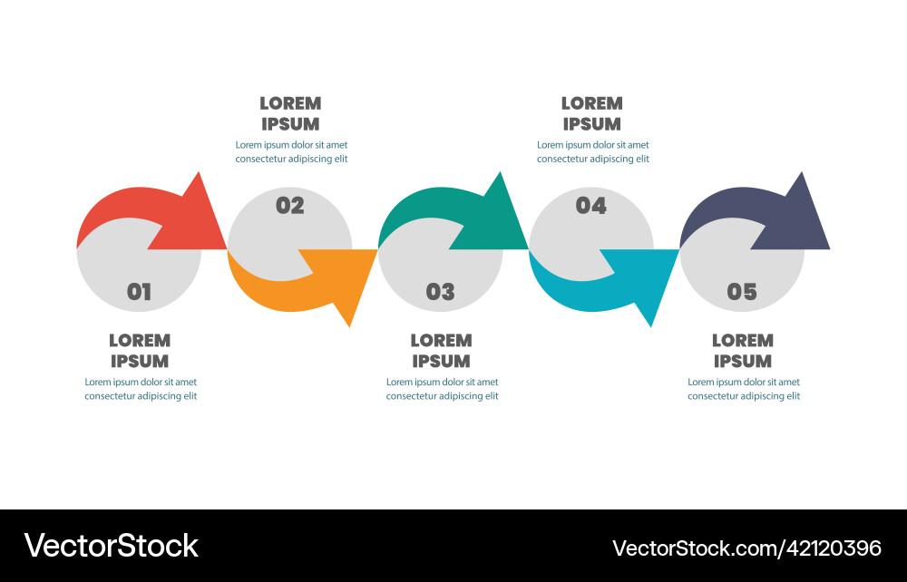 Business infographic circle process Royalty Free Vector