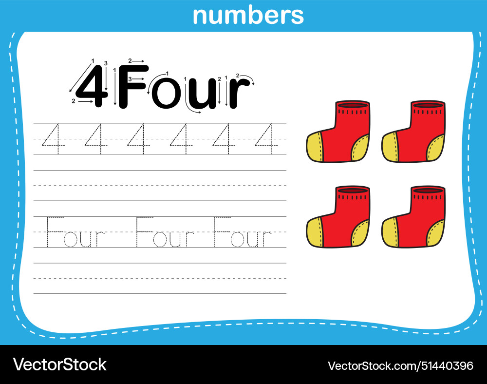 Connecting dot and printable numbers exercise Vector Image