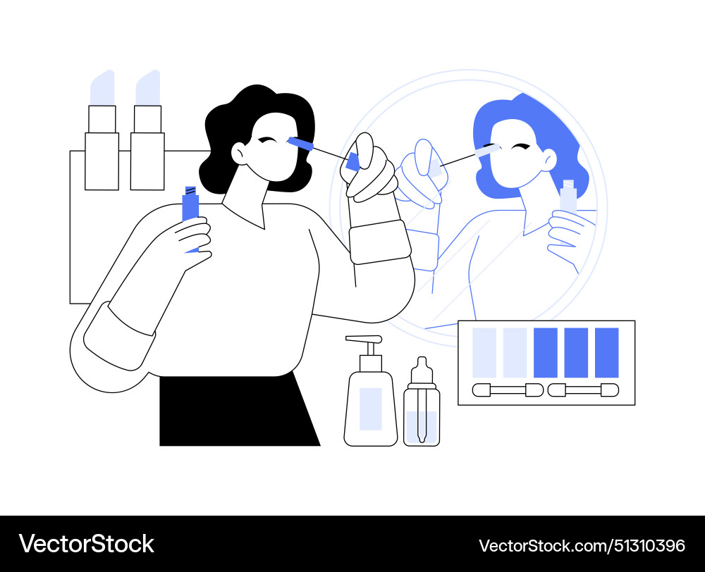 Doing makeup isolated cartoon Royalty Free Vector Image