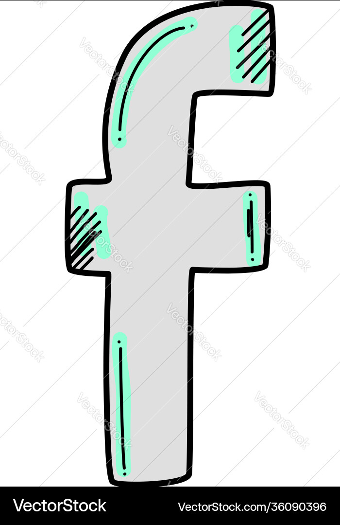 Facebook sign on white background Royalty Free Vector Image