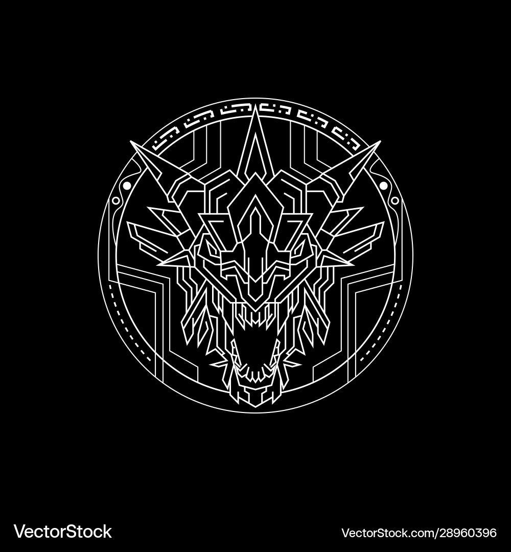 Geometric Dragon Emblem Royalty Free Vector Image