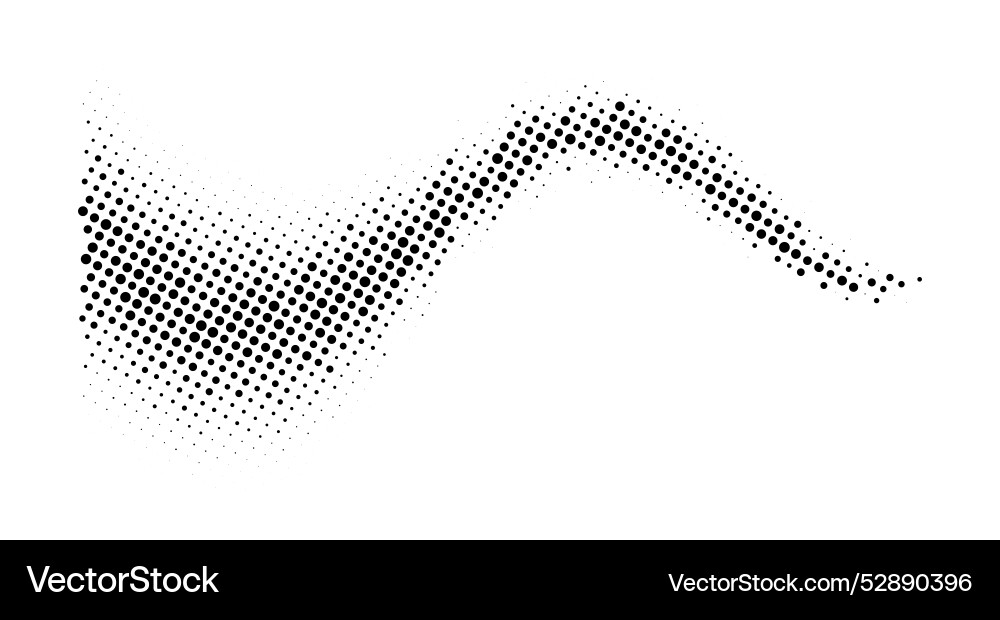 Halftone rhythm wave halftone circle dots pattern Vector Image