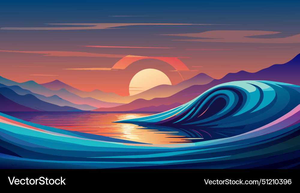 Landscape abstract wave Royalty Free Vector Image
