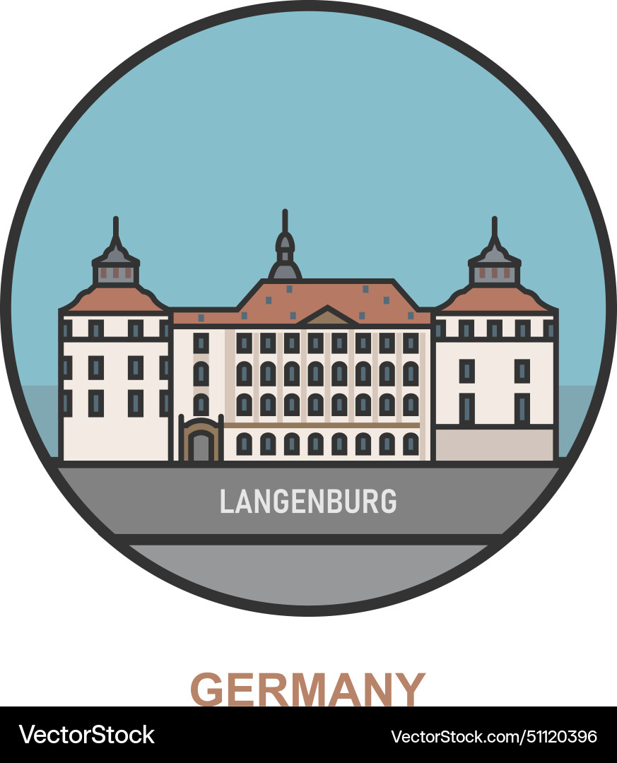 Langenburg cities and towns in germany Royalty Free Vector