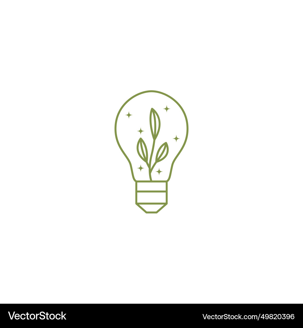 Leaf lamp icon logo design Royalty Free Vector Image