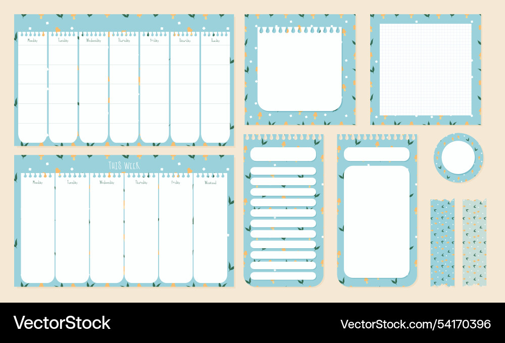 Planner and stickers Royalty Free Vector Image