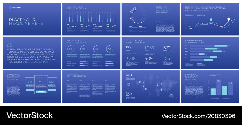 Presentation templates elements Royalty Free Vector Image